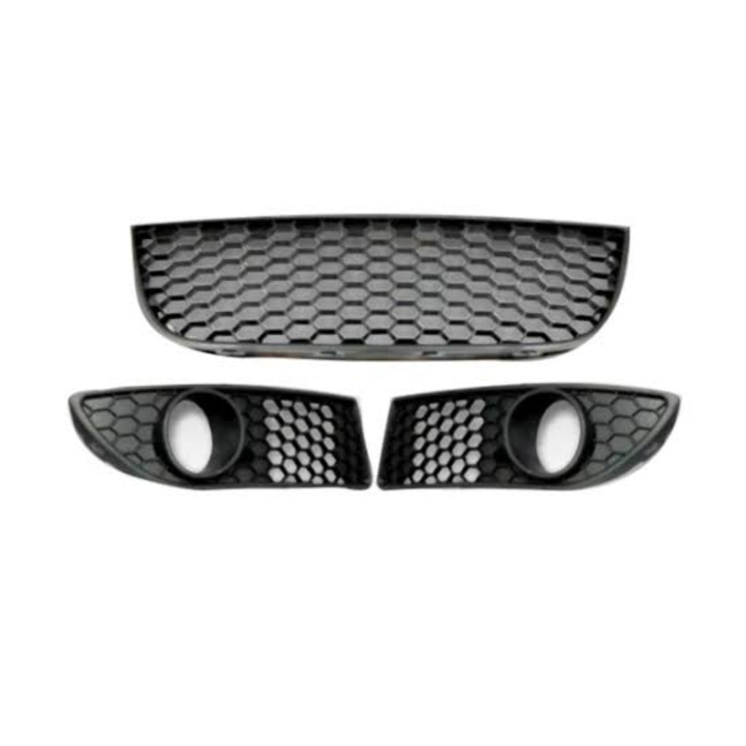 POLO 9N GTI CENTER BUMPER GRILLE + FOG LIGHT GRILLES SET
