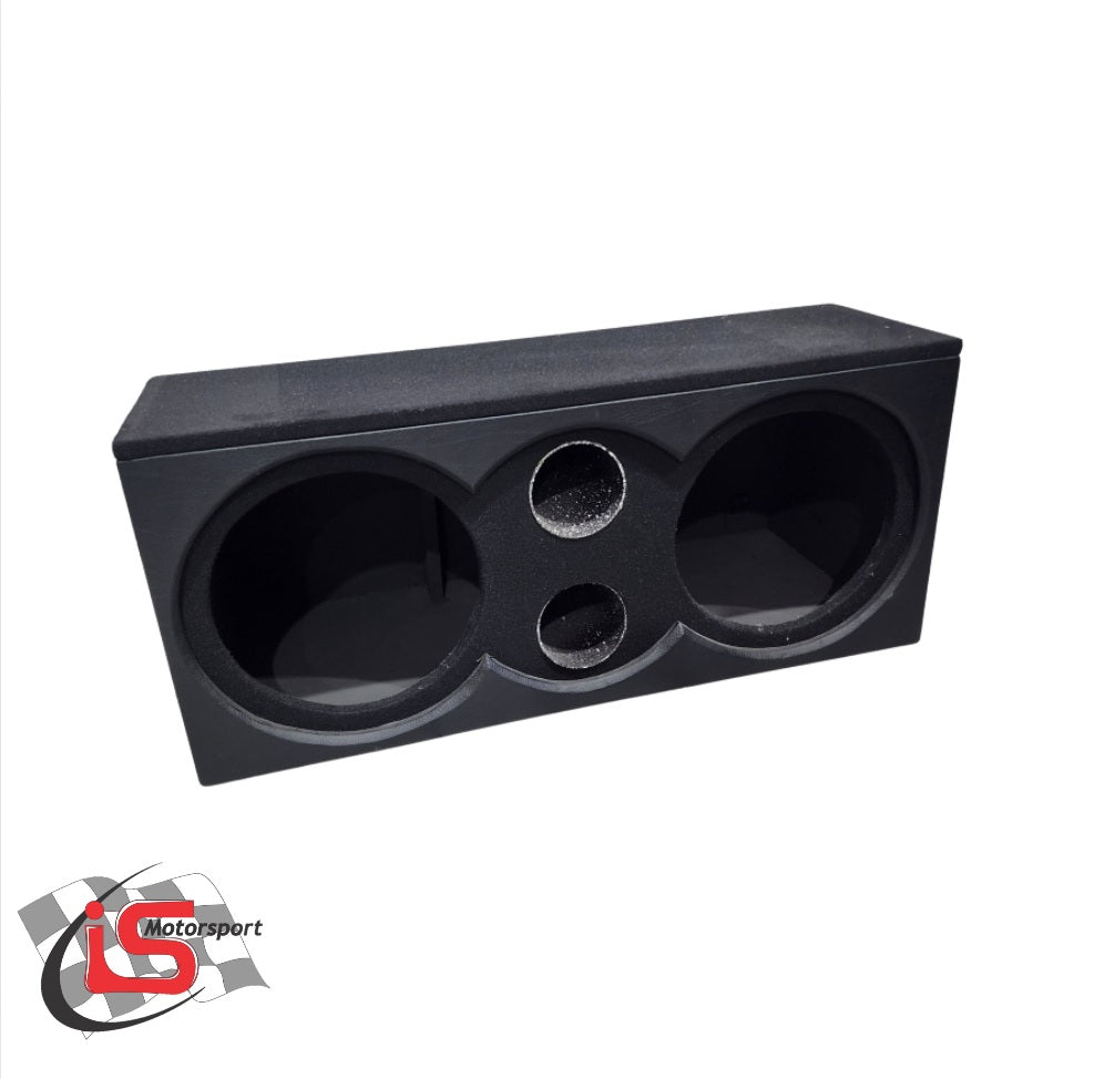 12 INCH DOUBLE ROUND PORT SUB BOX BLACK