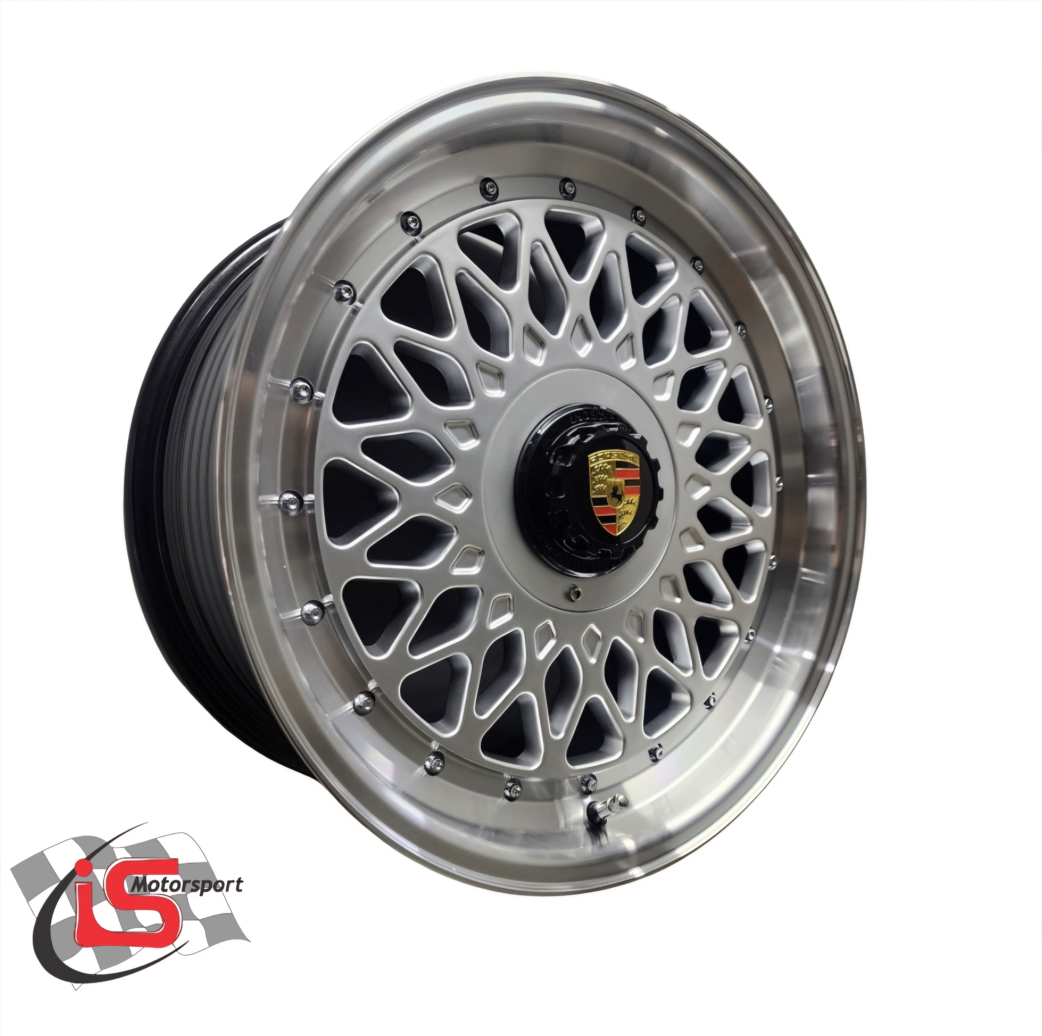 17 INCH PORSCHE MESH CHROME STUD WHEELS 4X100/114.3