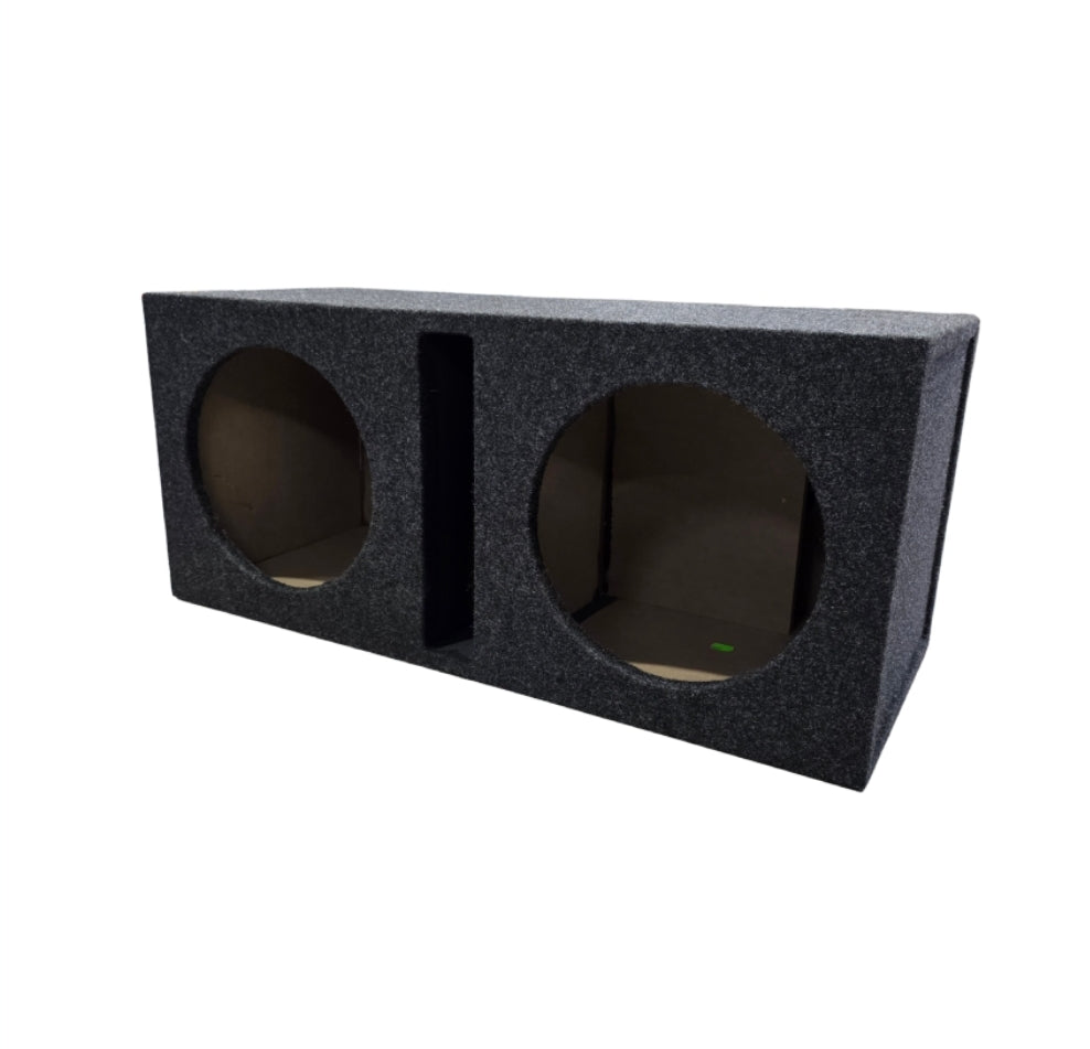 12 INCH DOUBLE SLOT PORT GREY SUPA WOOD SUB BOX